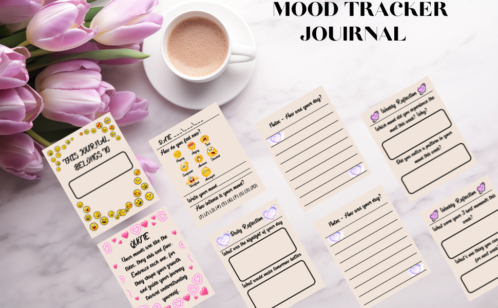 Mood Tracker Journal: Daily Mood Log and Self-Care Reflection | Track Emotions, Manage Stress ...