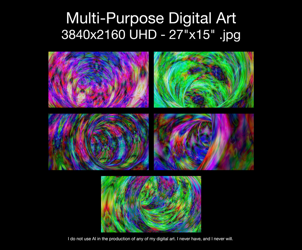 5 Pack Multi Purpose 4K Digital Art #19 - Psychedelic printable art for ...