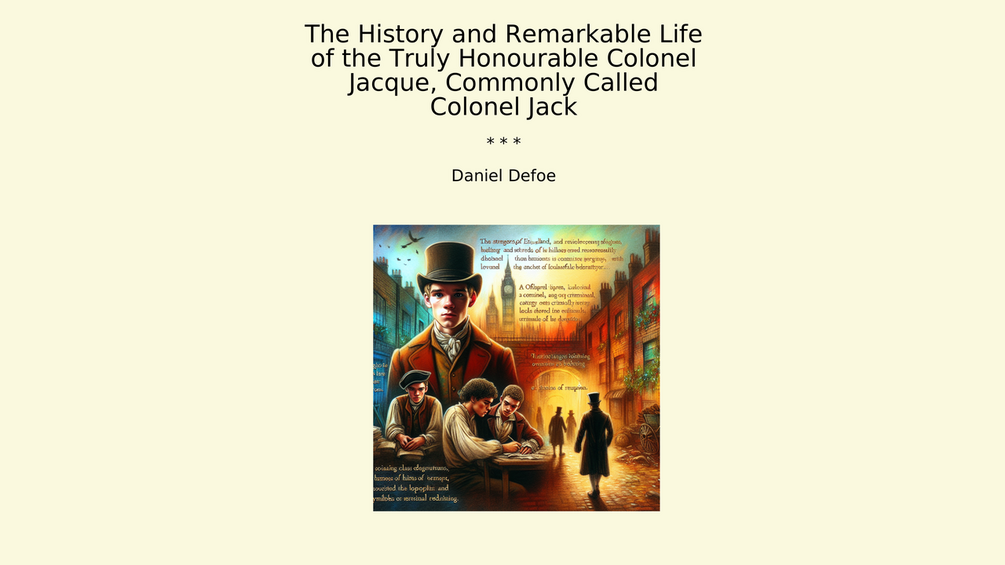 The History and Remarkable Life of the Truly Honourable Colonel Jacque ...