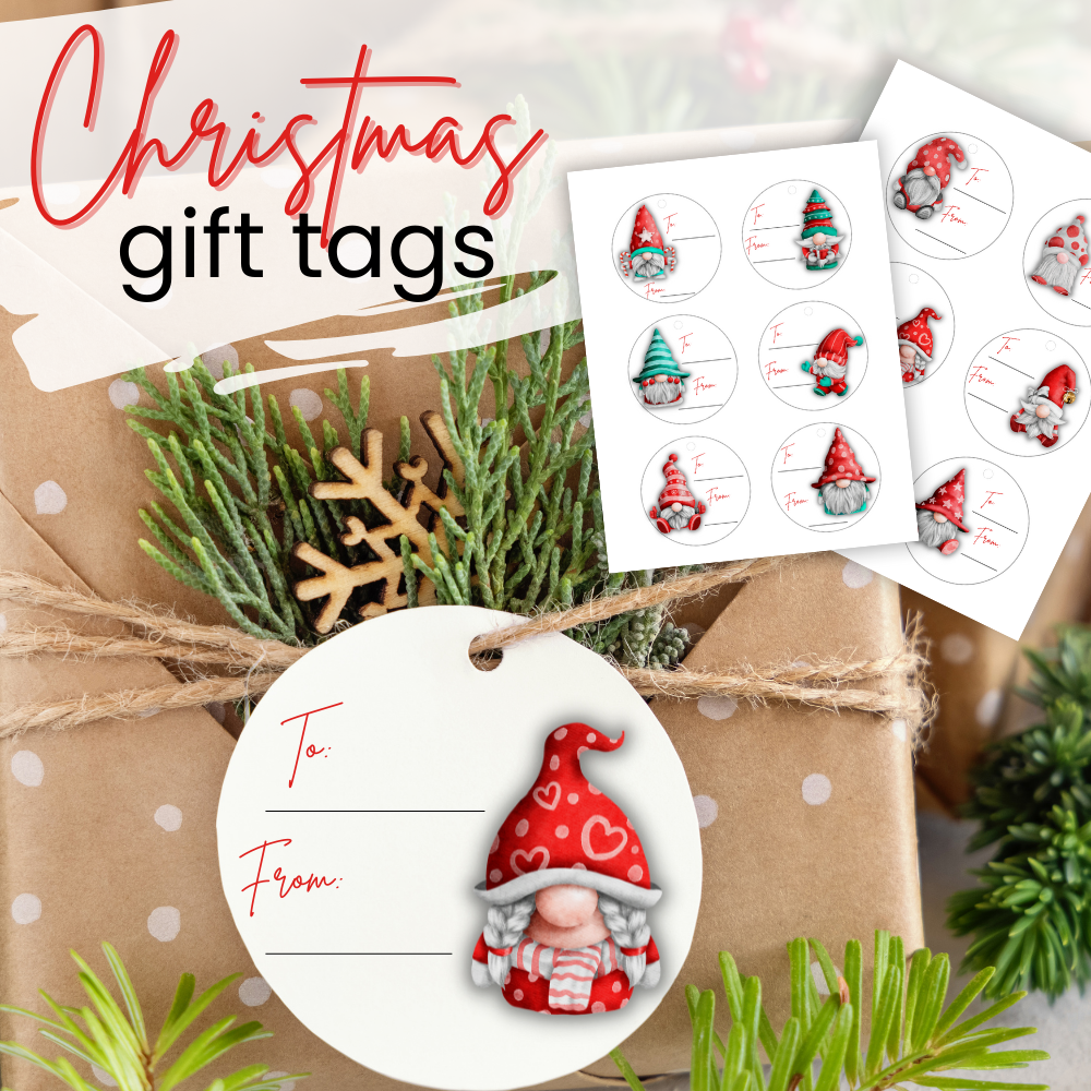 Christmas Gnome Gift Tags Printable | Round | Add a Personalized Touch ...
