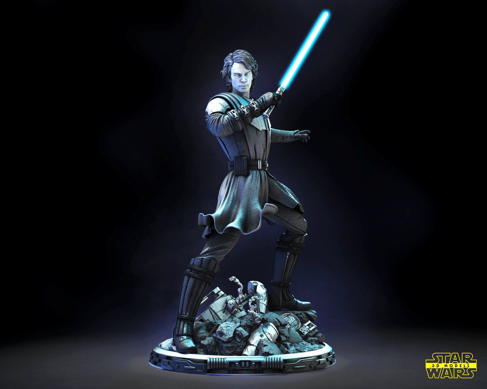 Anakin Skywalker (Clone Wars) Sculpture - Star Wars 3D Models - Tested ...