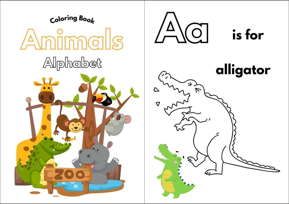 Animal Alphabet Coloring Book for Kids (Printable)