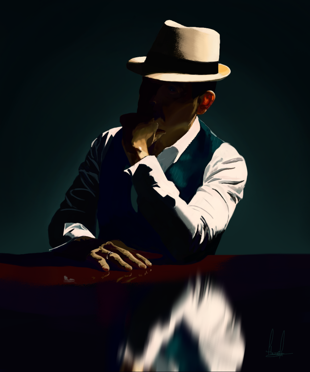 Harsh Shadows, Digital Painting, Portrait