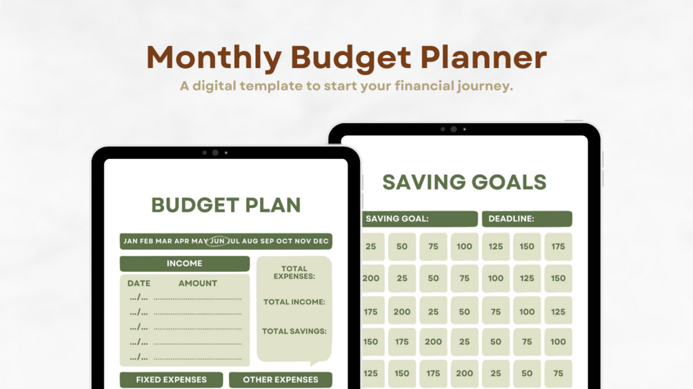 Monthly Budget Tracker | Printable Digital Template