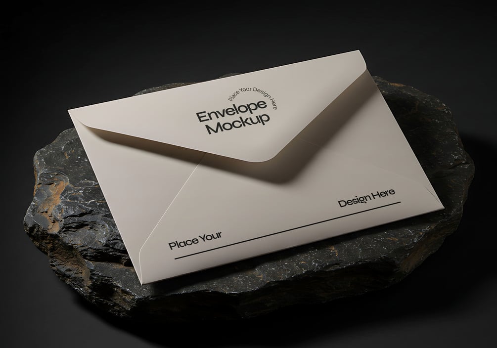 Free Envelope Stone Mockup