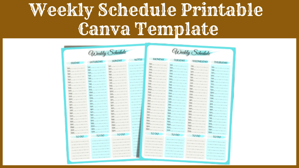 Weekly Schedule Printable Canva Template
