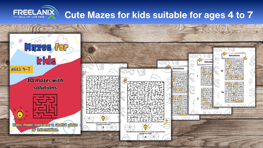 Cute Mazes for kids suitable for ages 4 to 7