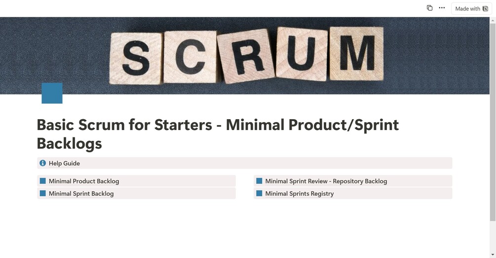 Basic Scrum - Minimal Product/Sprint Backlogs