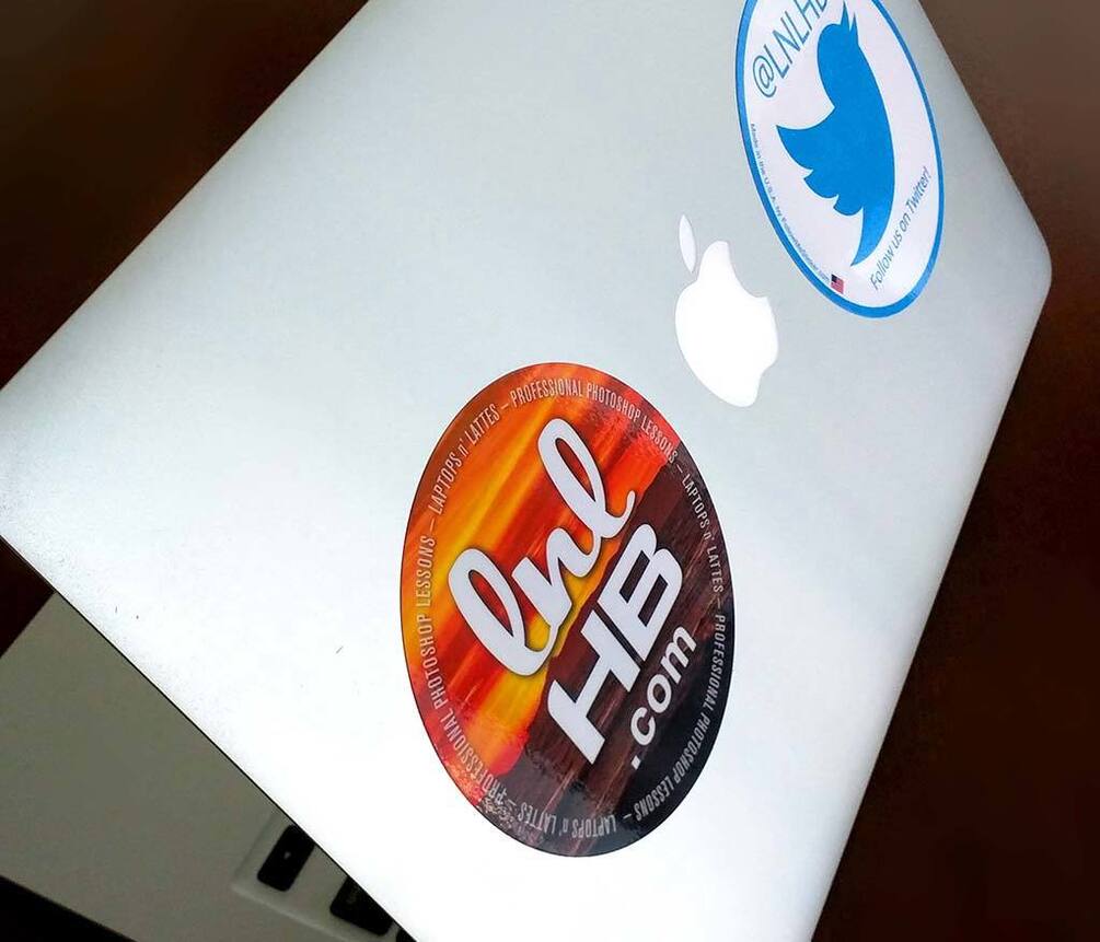 4" Circle Laptop Sticker featuring removable AnyCling™