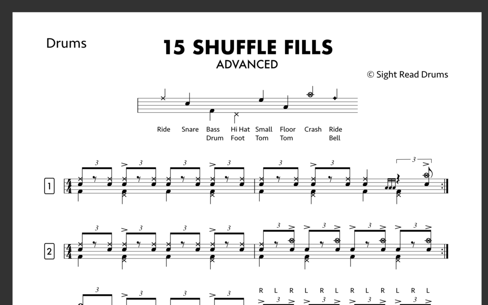 15 Shuffle Fills for Advanced Drummers