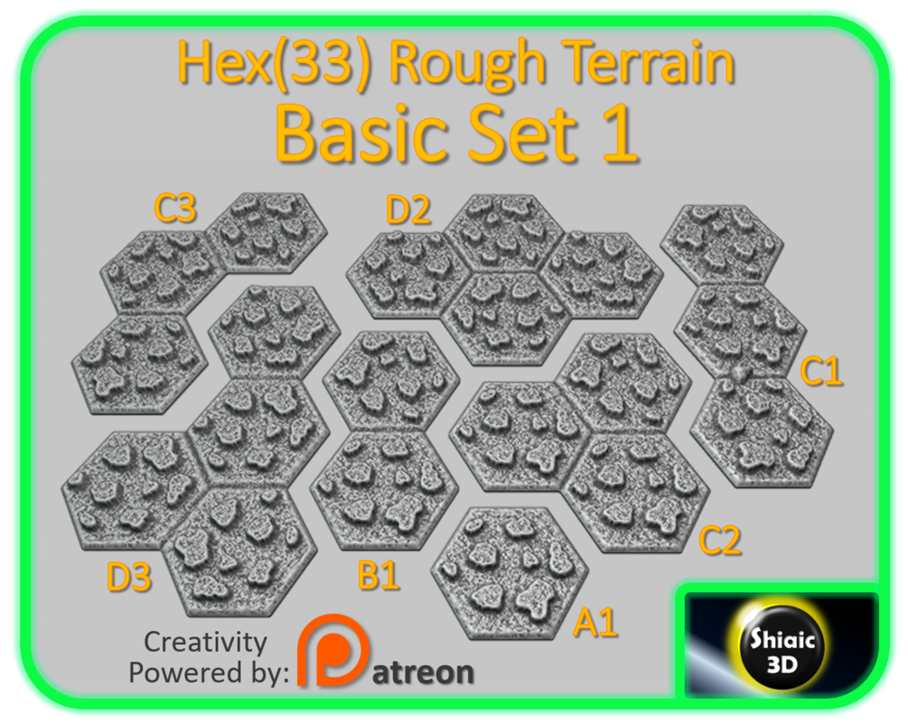 Hex(33) Rough Terrain - Basic Set 1