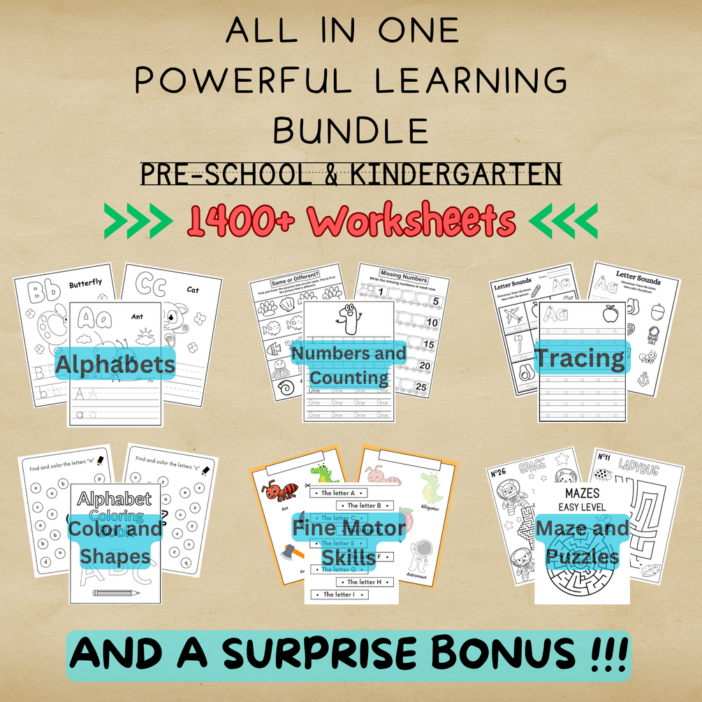 Ultimate Preschool & Kindergarten Learning Bundle: 1400+ Pages of Fun ...
