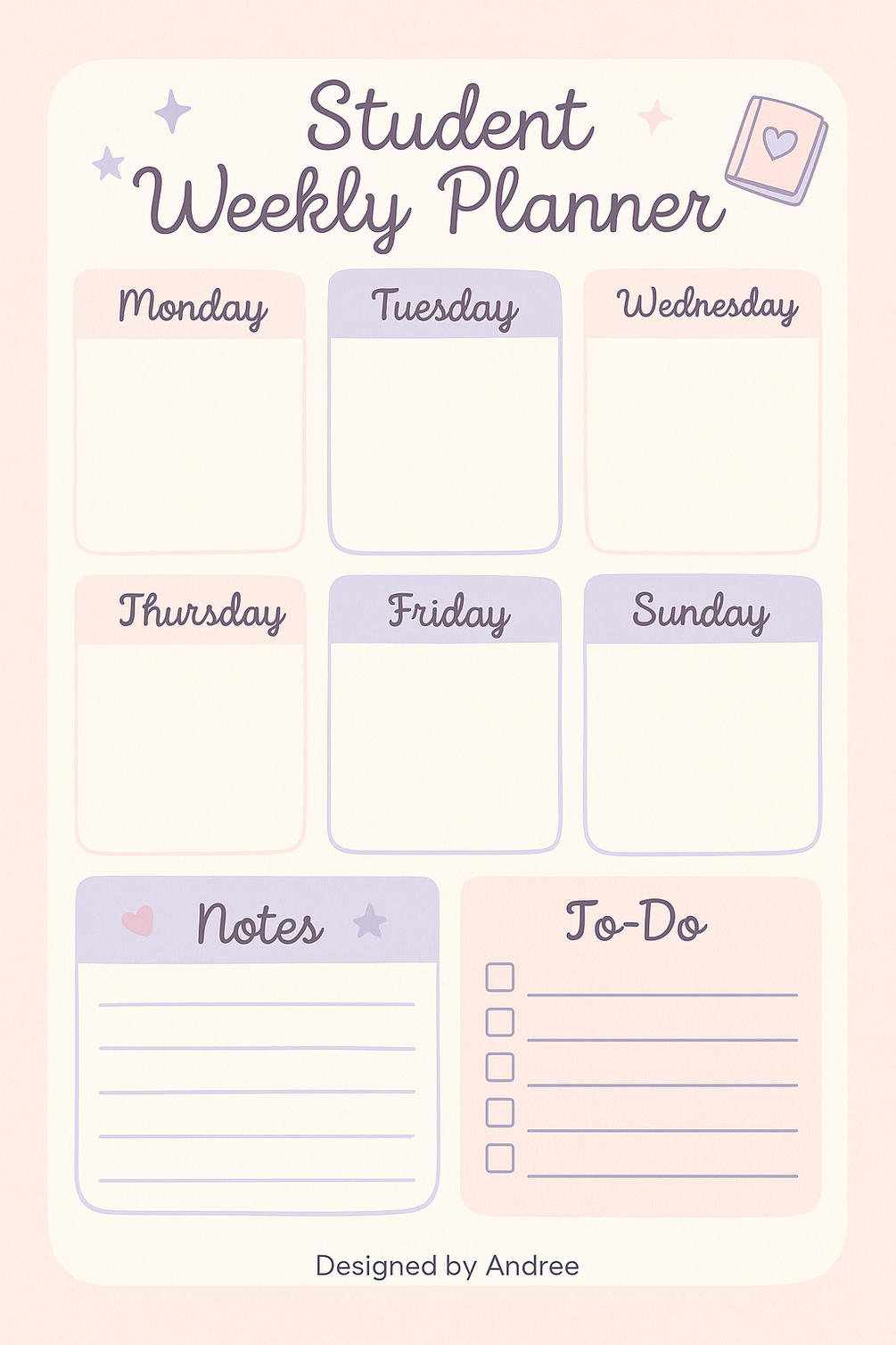 Student Weekly Planner PDF