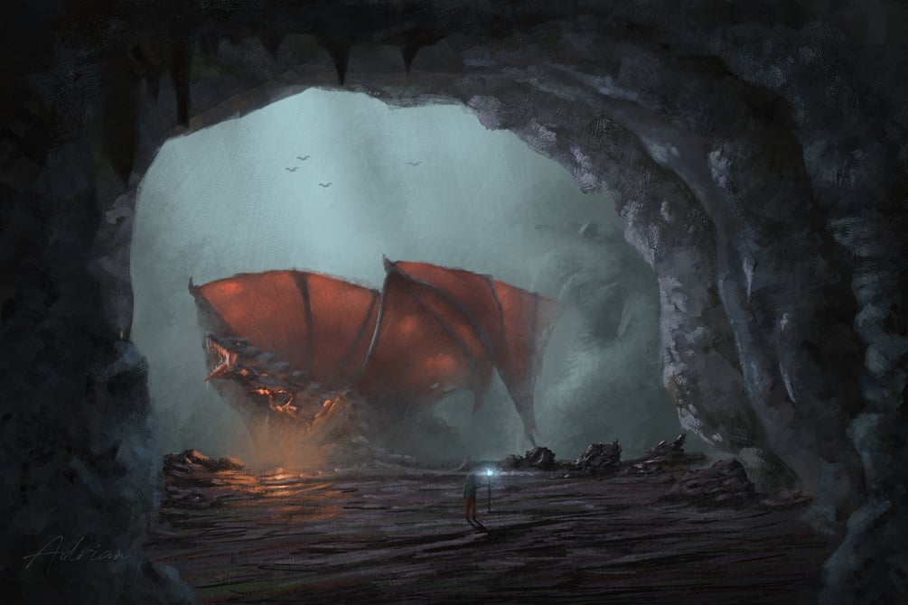 Dragon Cave - High Resolution Illustration Landscape