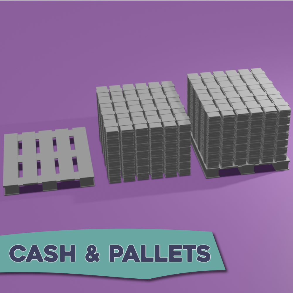 Pile of money on a pallet