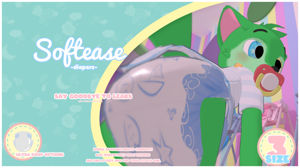 SofTease 3D Diaper [VRChat | Blender | etc]