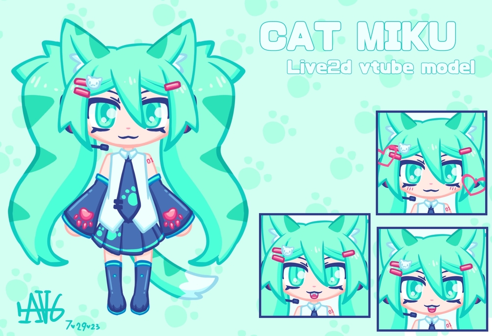 Cat Miku Live2d Vtube Model