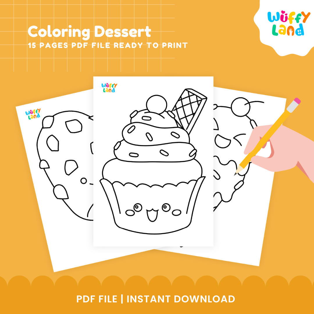 Coloring Dessert Activity Sheets – 15 Pages of Sweet Fun!