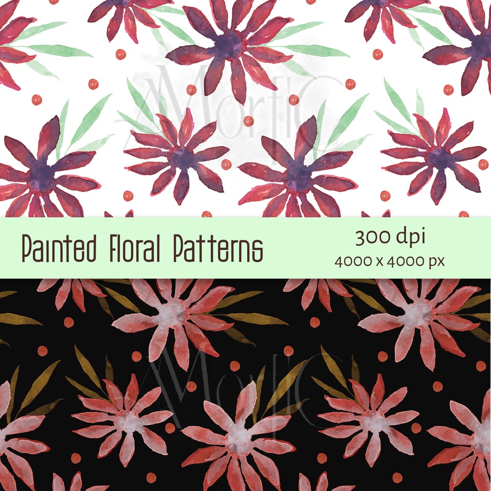 Painted Floral Patterns Duo