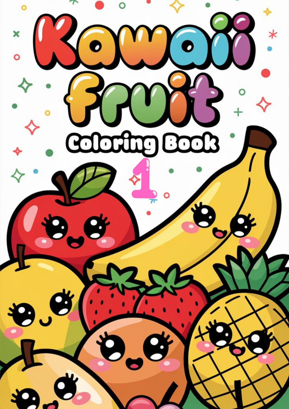 Fruit Friends – 25 Kawaii Coloring Pages for Kids 1