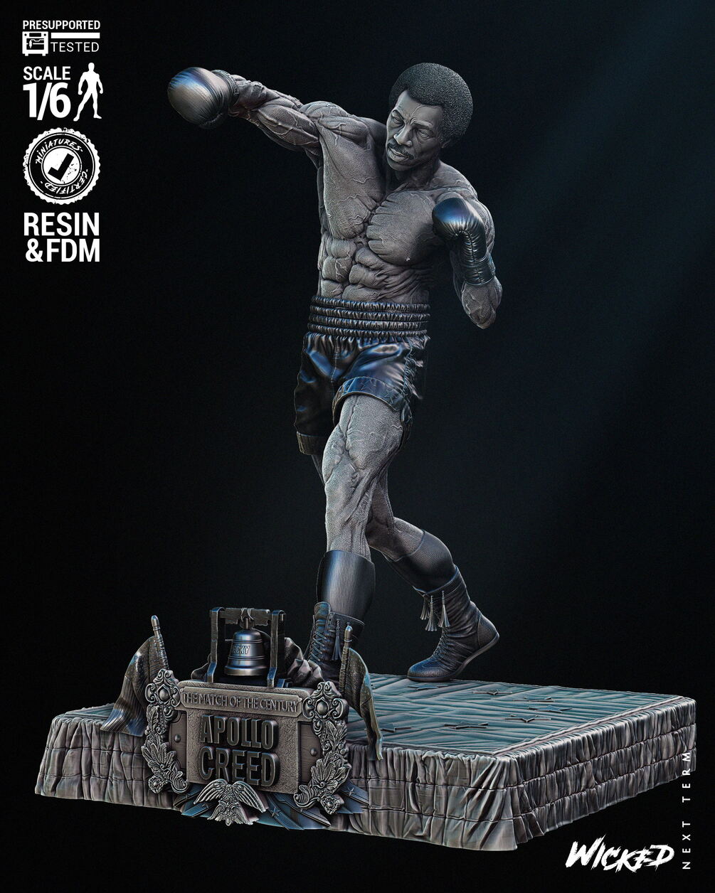 Wicked Movies Apollo Creed Sculpture: Tested and ready for 3D printing