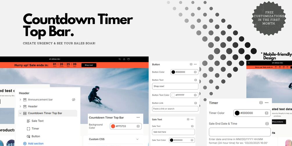 Shopify Countdown Timer Top Bar – Scarcity & FOMO Urgency Bar to Boost Sales (Easy Install)