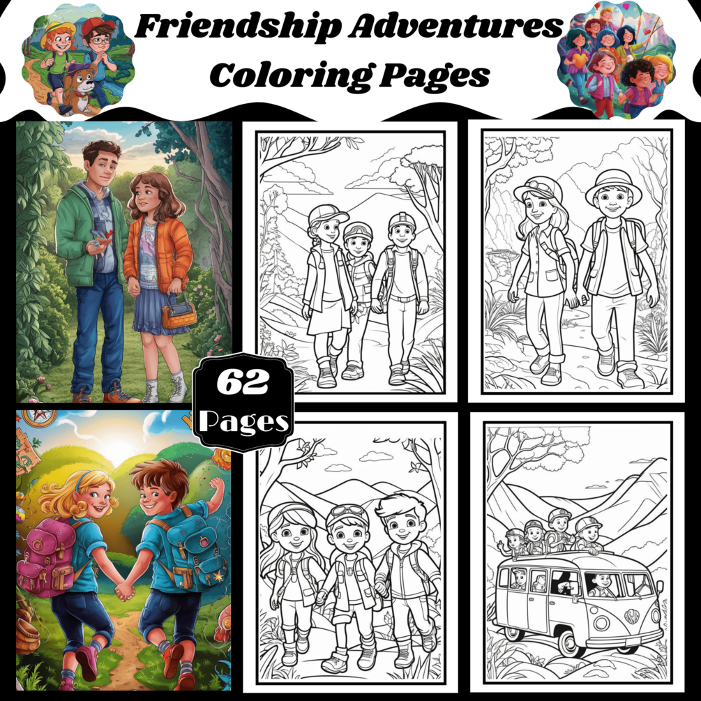 Friendship Adventures Coloring Pages – Friendship Day Coloring Pages ...
