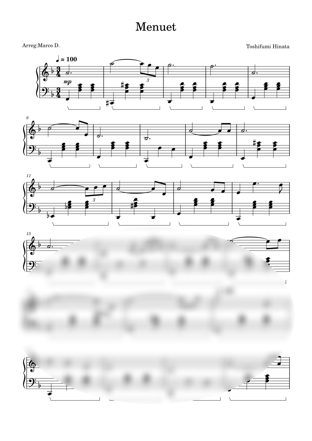 Menuet / Toshifumi Hinata SHEET + MIDI