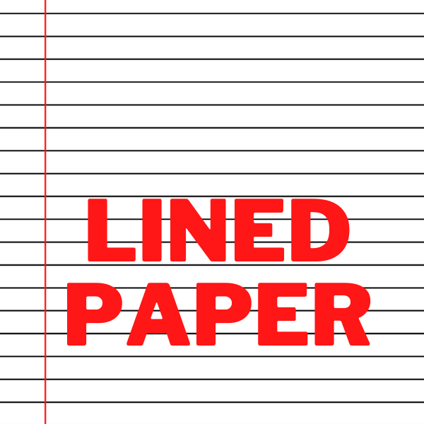 Lined Paper - Red Vertical Line - 120 pages - 6x9 inch