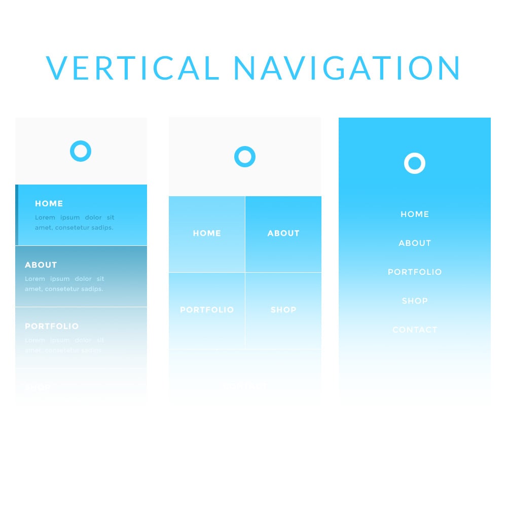 UI Navigation Vertical PSD Drag and Drop