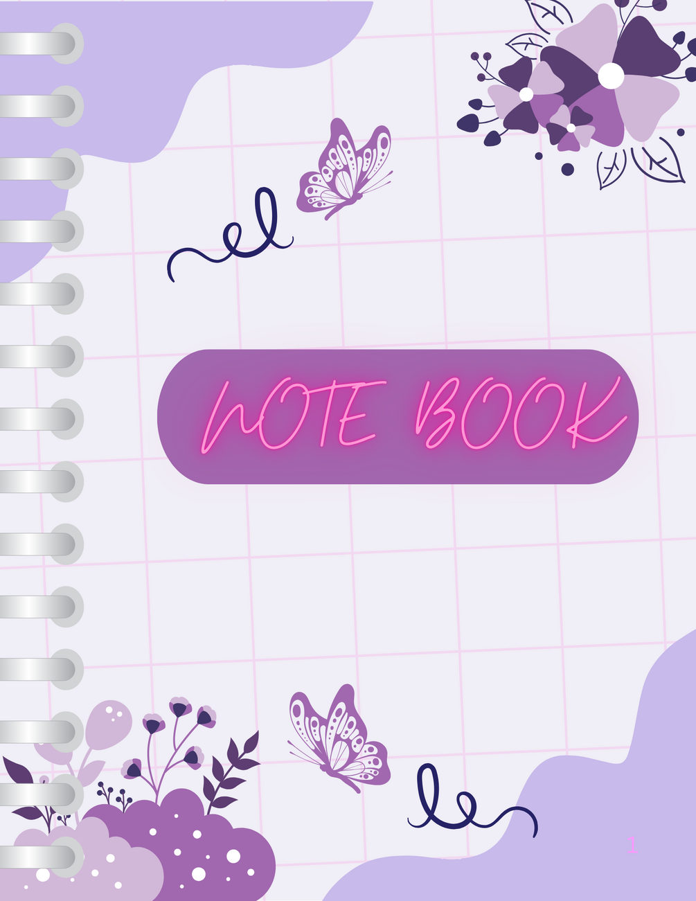 Blush & Mauve .Watercolor Digital Notebook