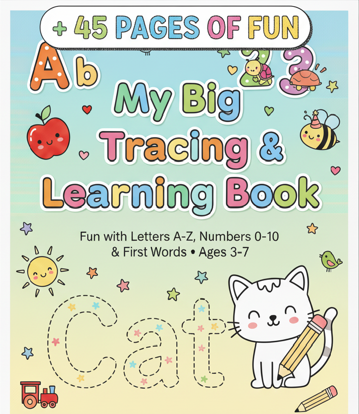 Handwriting Tracing E-Workbook for Kids – Letters, Numbers & First Words