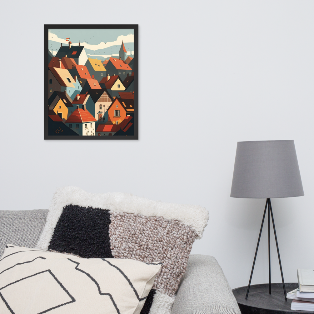Nordic Haven - Scandinavian Townscape Art (Matte Paper Poster)