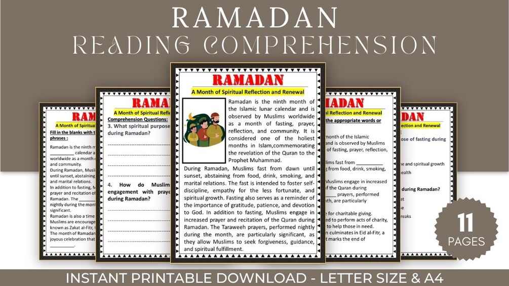 Printable Ramadan Reading Comprehension Passage - Fun Islamic Activities