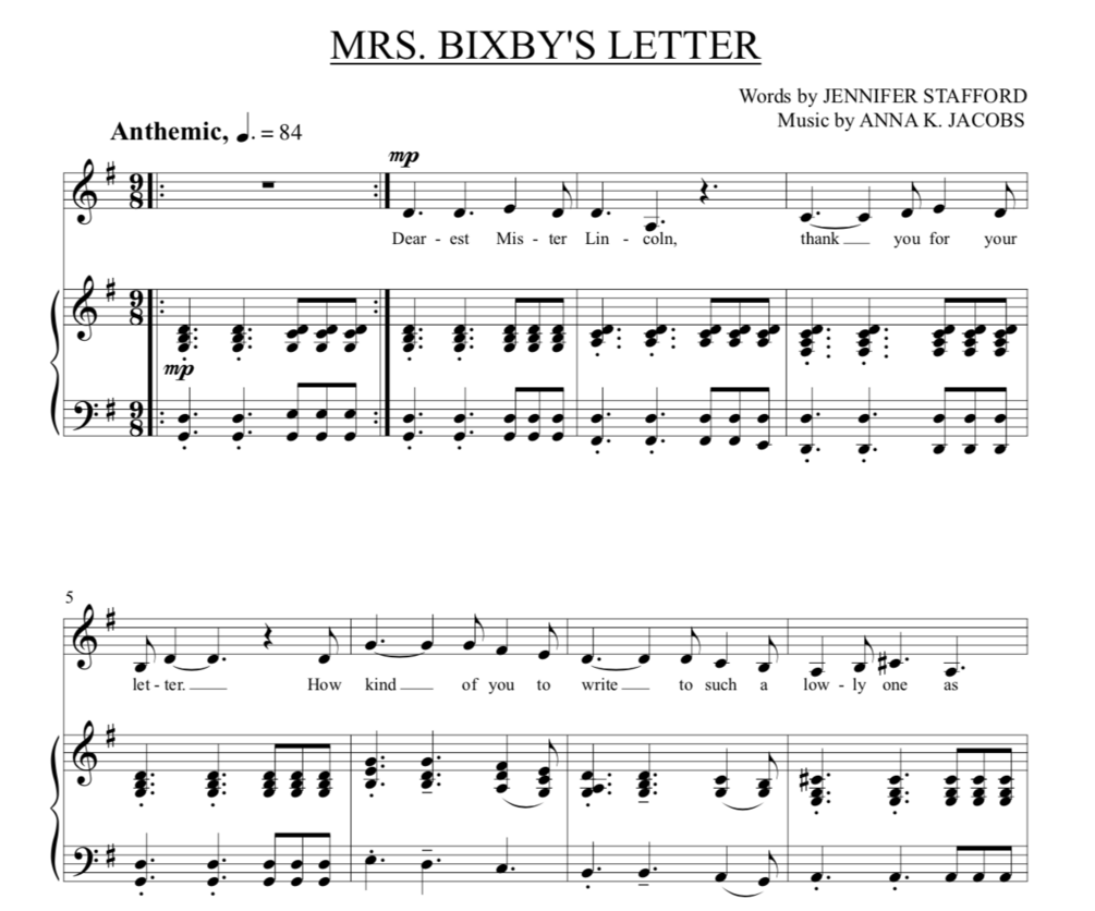 Mrs. Bixby's Letter (Female Vocal)