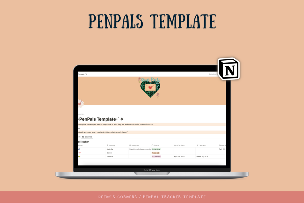 Notion Penpal tracker