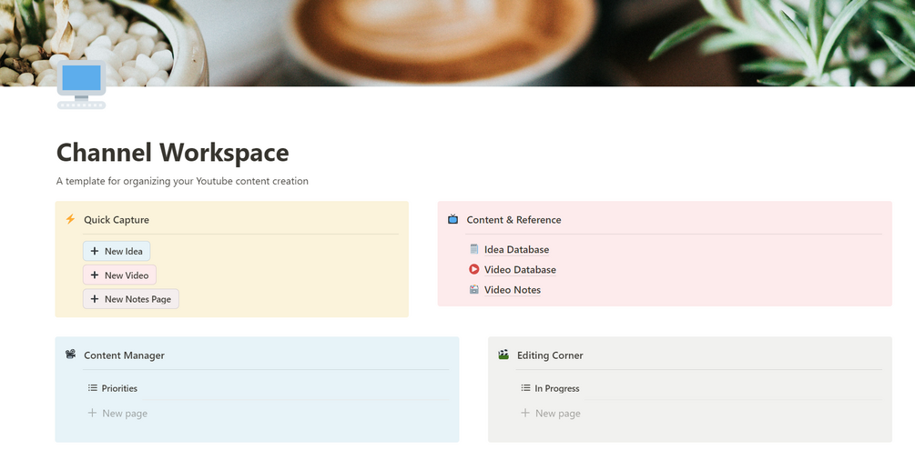 Simple Content Creation Workspace