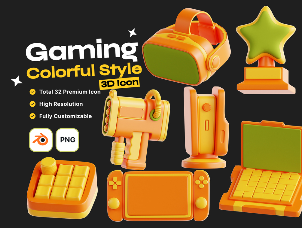 Gaming Colorful 3D Icon Pack
