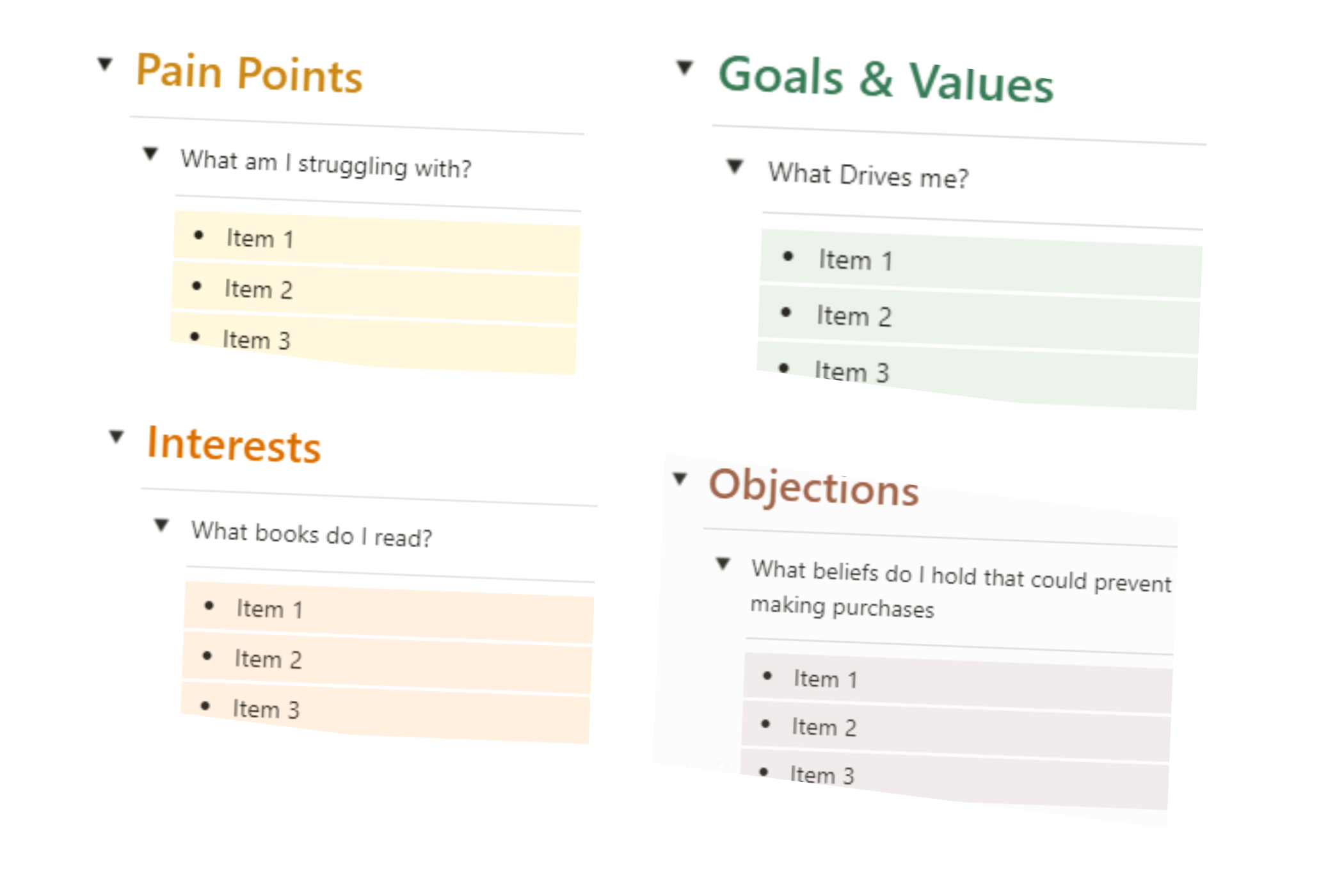 Notion Ideal Customer Avatar Worksheet