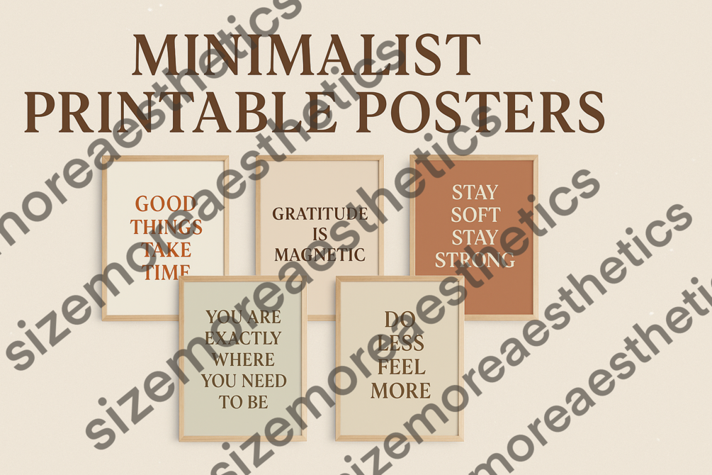 Aesthetic Quote Wall Art Bundle - 5 Minimalist Printable Posters