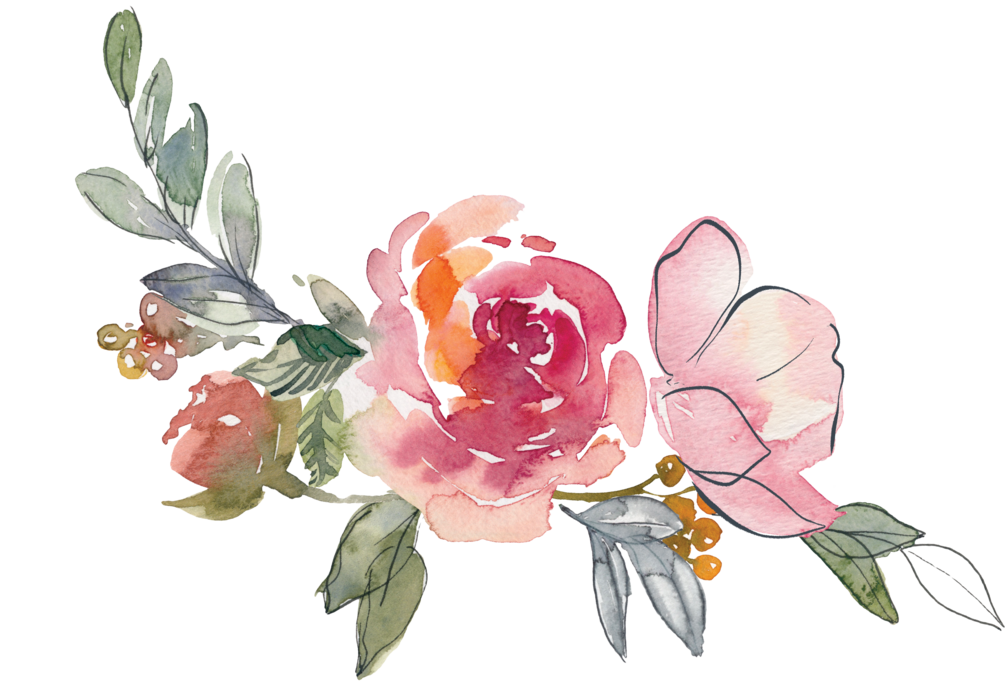 Watercolor Shabby Floral Clipart Set