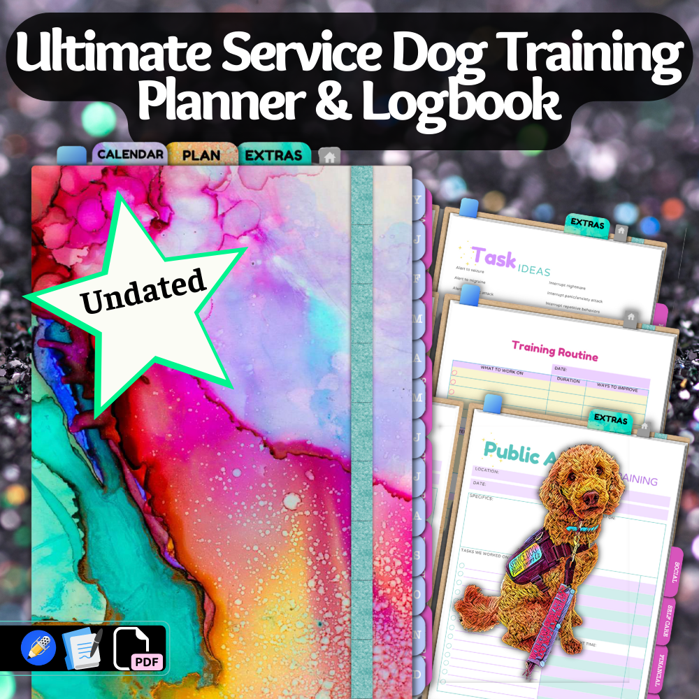 Undated Service Dog Training Planner & Logbook - OG