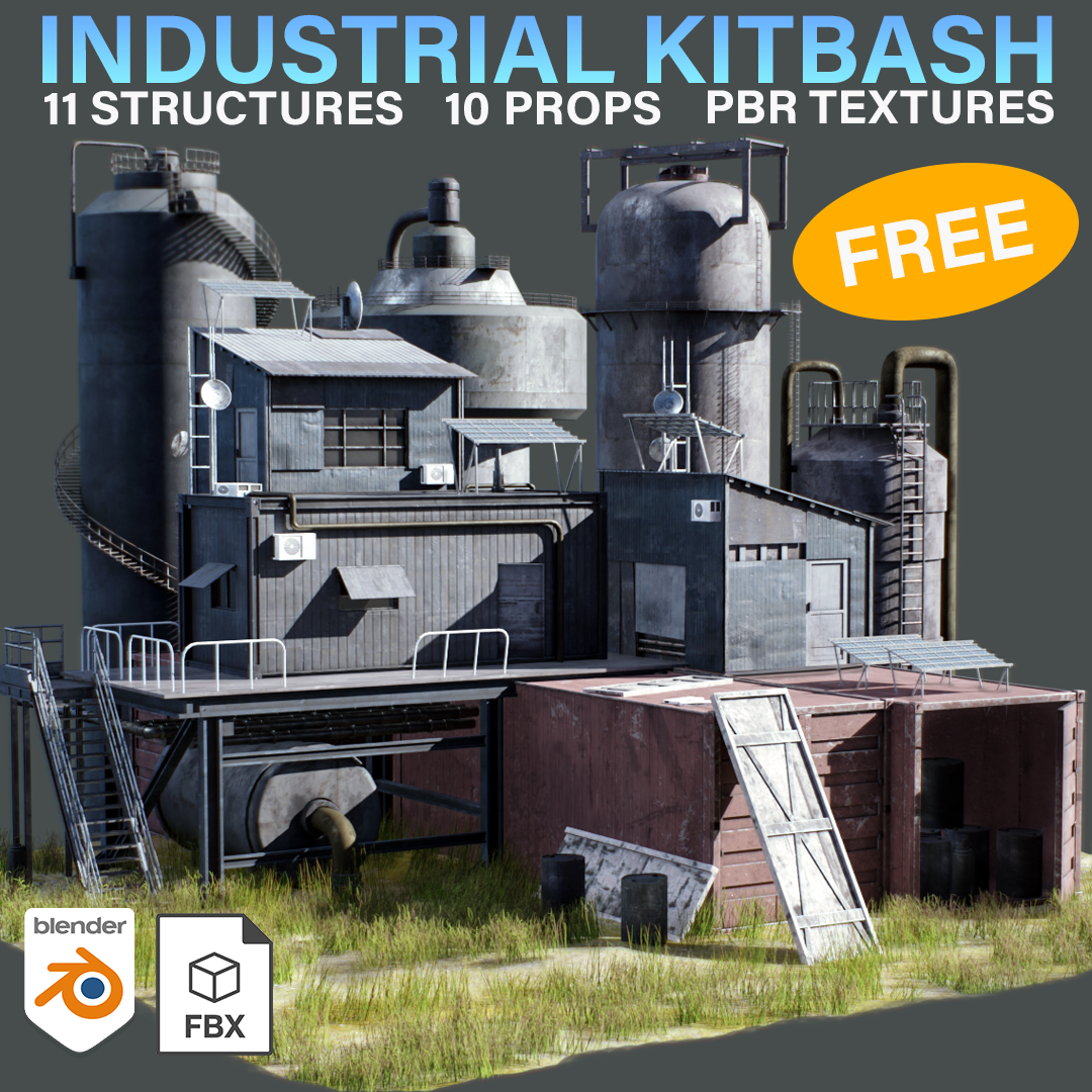 Free! Industrial Kitbash - Chuck_CG
