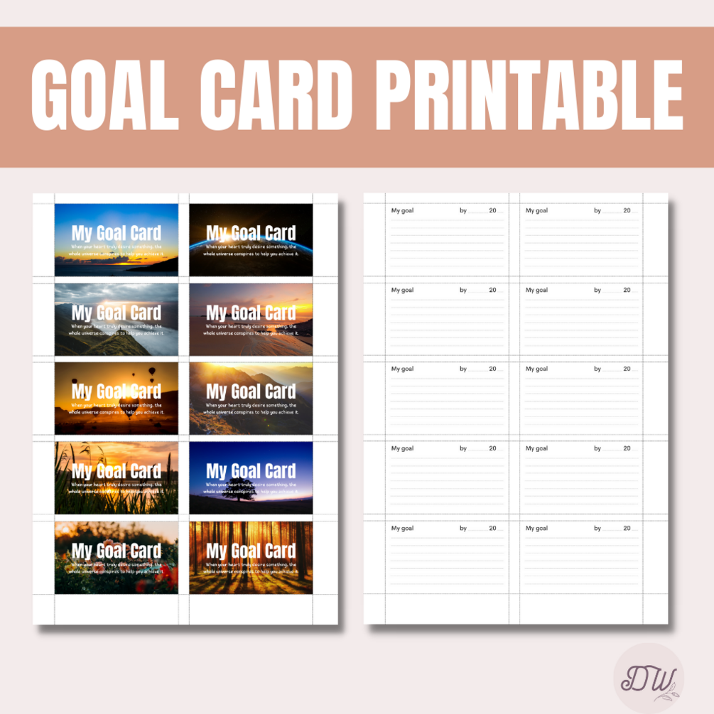 Goal Card Printable