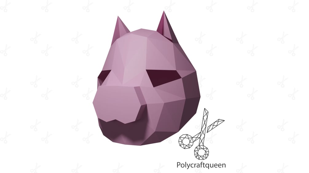 Complete Pig Mask, Papercraft, furry mask