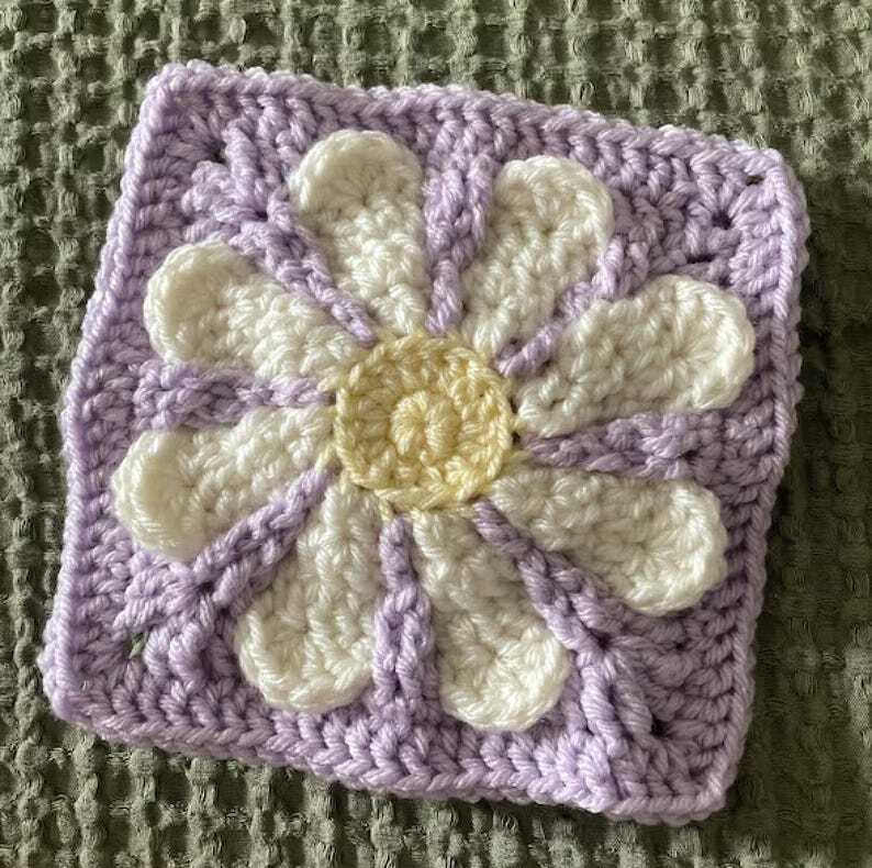 Granny Flower Square Crochet Pattern – Instant PDF Download