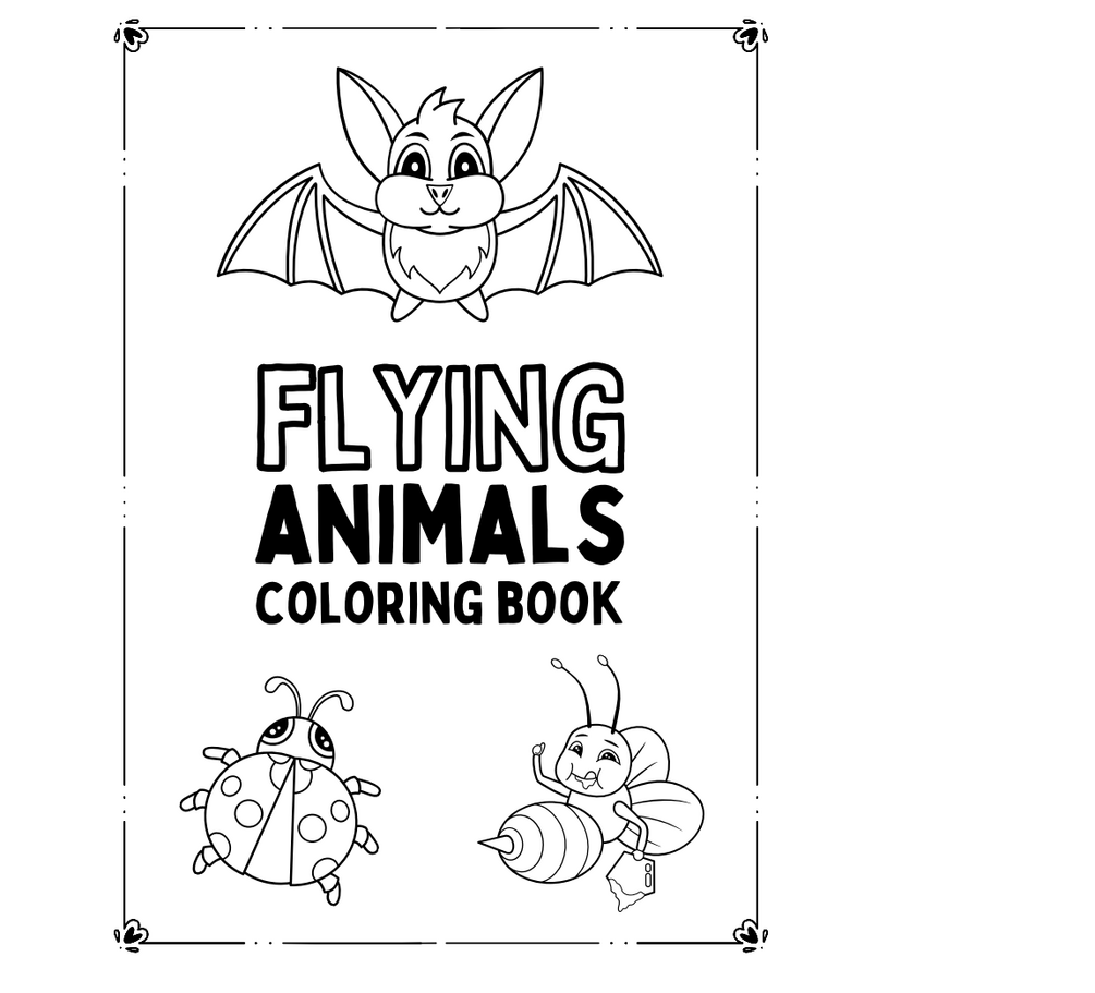 flying coloring book animals