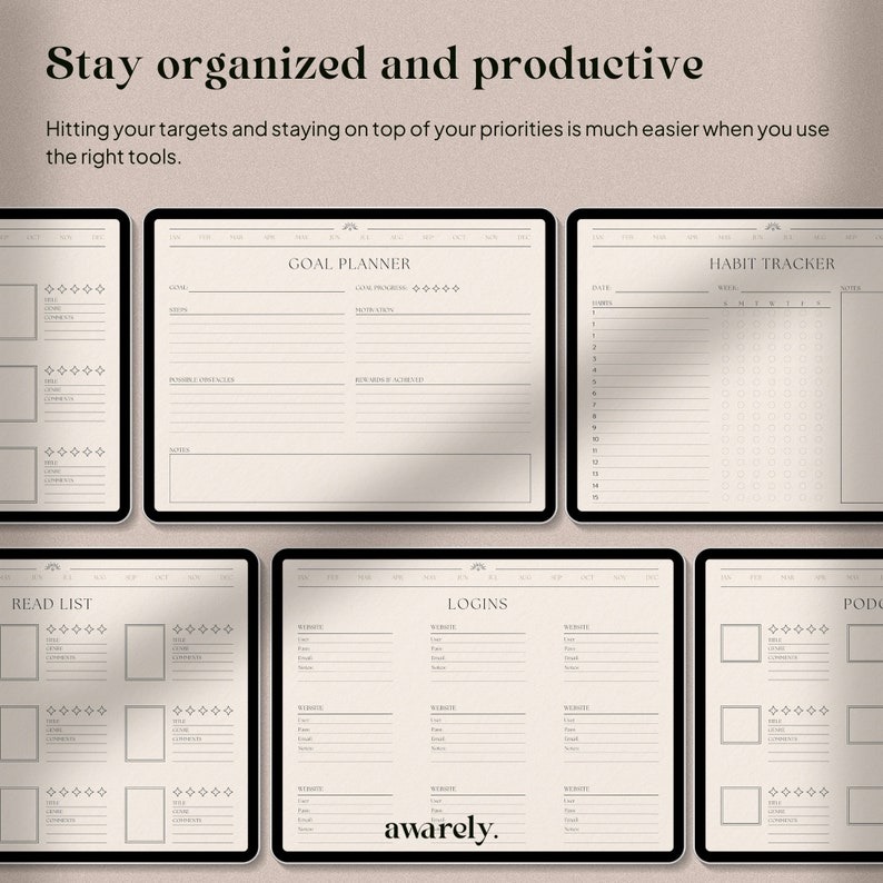 CLEAN GIRL Undated Digital Planner | Daily, Weekly, Monthly Goodnotes ...
