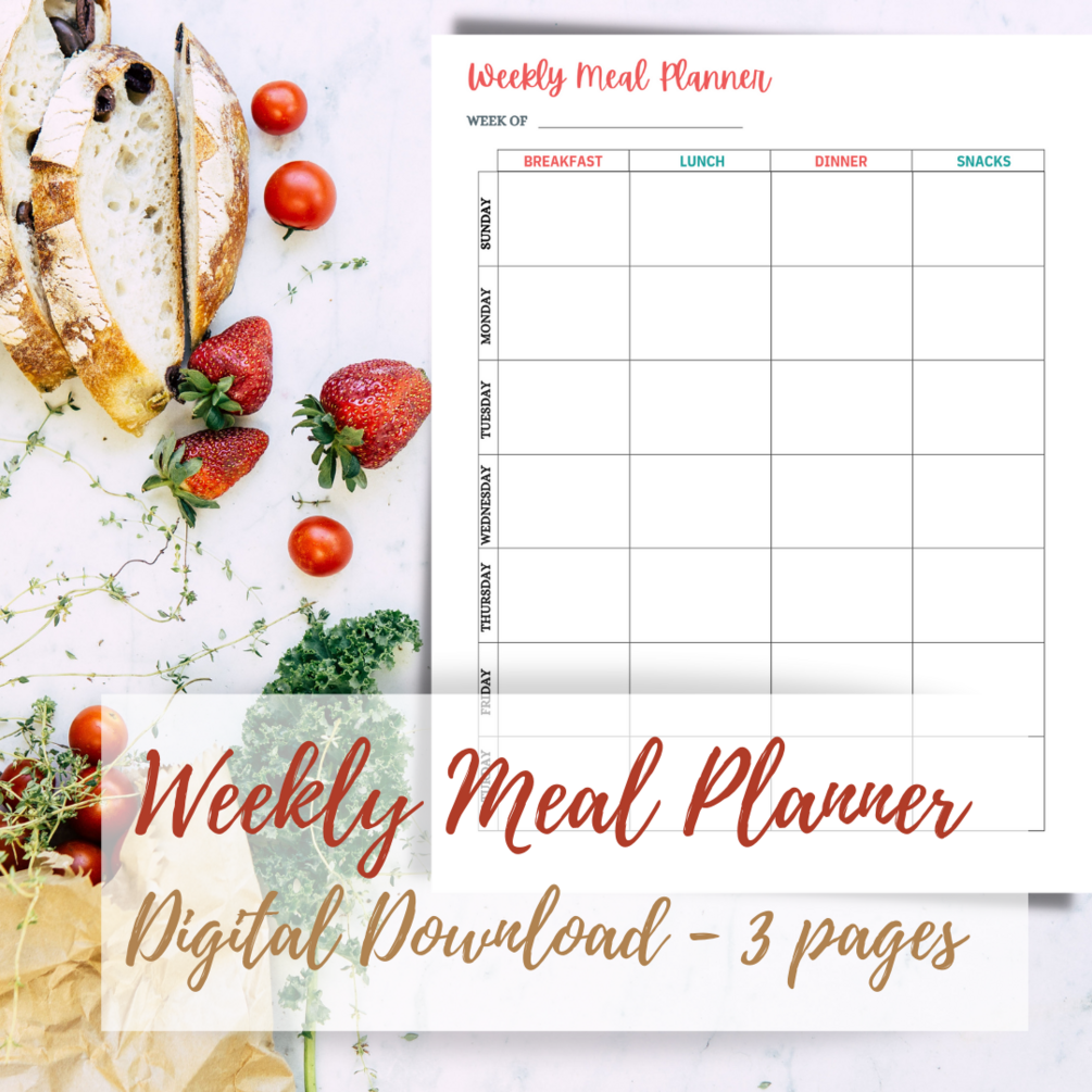 Weekly Meal Planner, Grocery List & Notes Printable PDF | Meal Prep ...