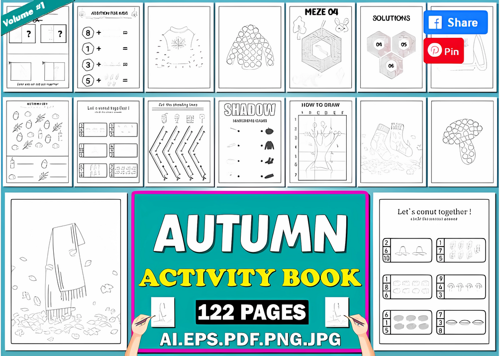 Autumn Activity Book for Kids Vol – 1